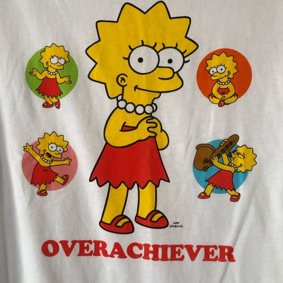 Simpsons | Tops | Lisa Simpson Overachiever Boxy Tee Tshirt Top Shirt ...